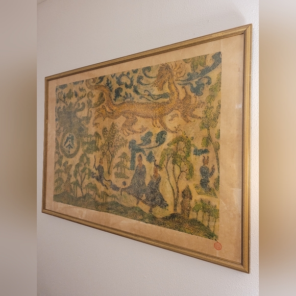 Source Unknown | Art | Rare Antique Scroll Art Chinese Stone Rub Art On ...